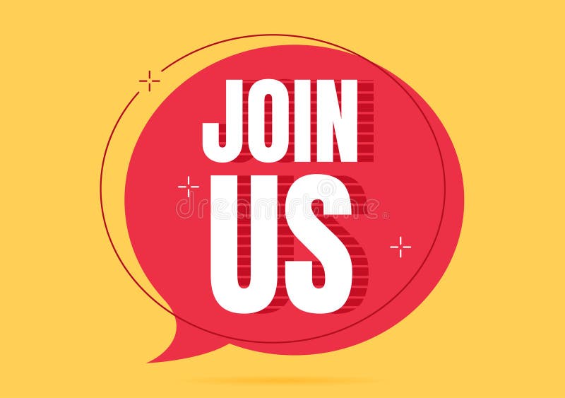 A Bright Banner with a Slogan. Join Us. Vector Illustration Stock ...