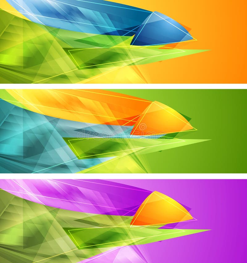 Bright banners collection stock vector. Illustration of colourful ...
