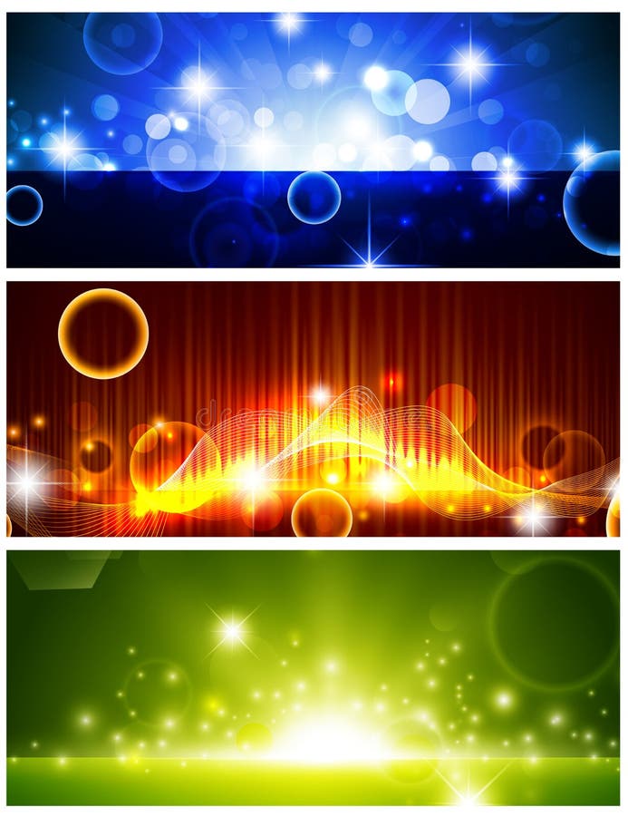Bright Banners with Shining Stars Stock Vector - Illustration of shine ...