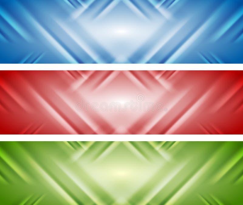 Bright Banners with Smooth Stripes Abstract Background Stock Vector ...