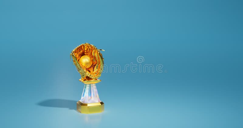 Bright Baseball Gold Trophy with a Soft Light Background Stock ...