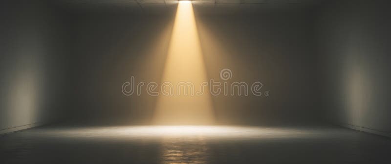 Bright Beam of Flashlight Illuminating a Dark Room with Golden Light ...