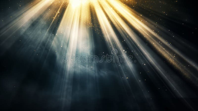 Bright Beams of Light Radiate from a Central Point, Illuminating Dark ...