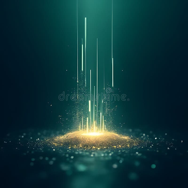 Bright Beams of Light Shine Down from Above, Surrounded by Golden ...