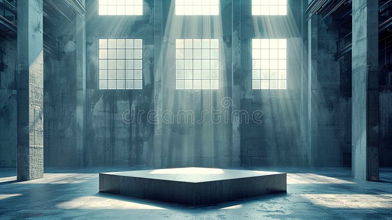 Bright Beams of Light Shining through Large Windows in an Empty ...