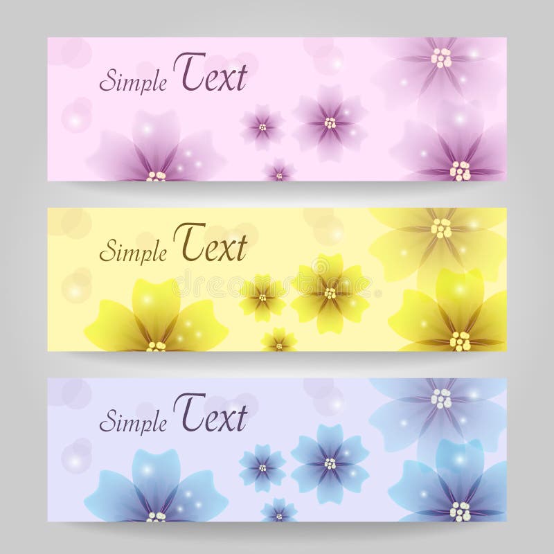 Bright Beautiful Floral Banners .Vector Image. Stock Vector ...