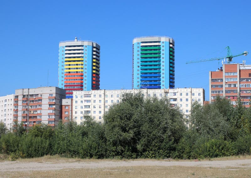 Bright Beautiful Multi-colored High-rises the City Offers a Comfortable ...