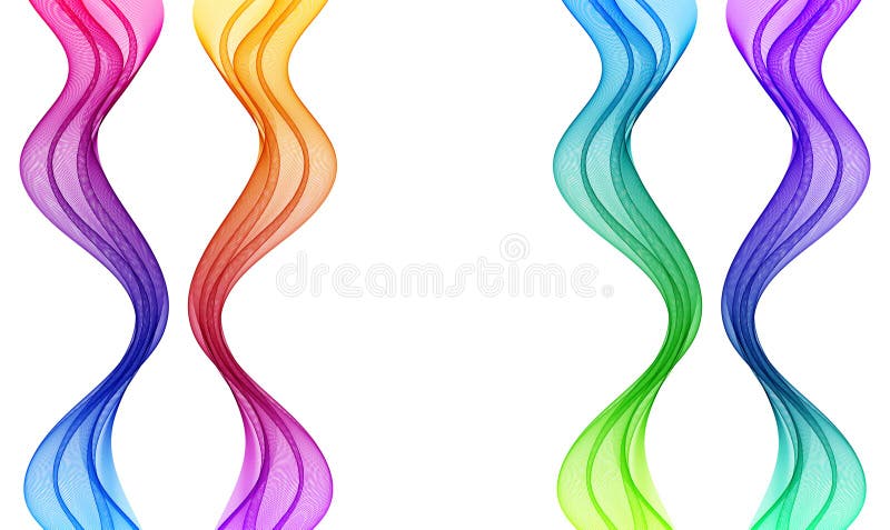 Bright Beautiful Vertical Waves, Colored Waves on a White Background ...