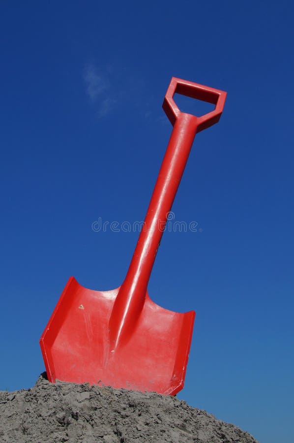 Bright Big Red Shovel - Tool Stock Image - Image of tool, construction ...