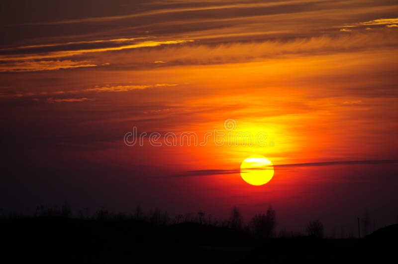 Bright Big Sun on the Sky with Yellow Orange Gradient Colors Stock ...