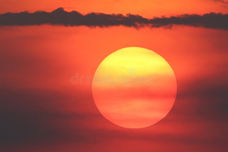 Bright Big Sun on the Sky with Yellow Orange Gradient Colors. Stock ...