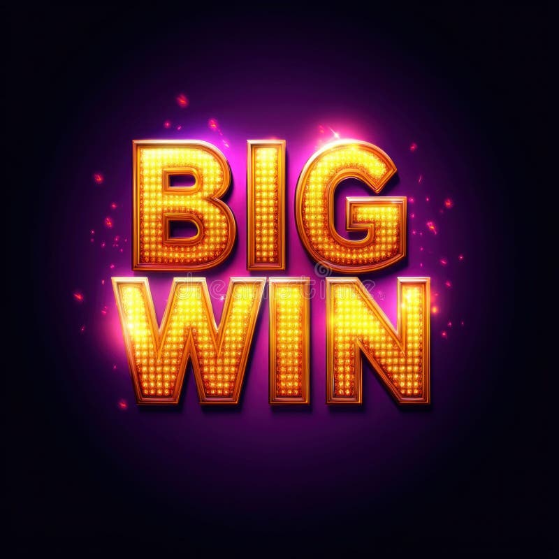 Bright Big Win Text with Sparkling Gold Effect Stock Illustration ...