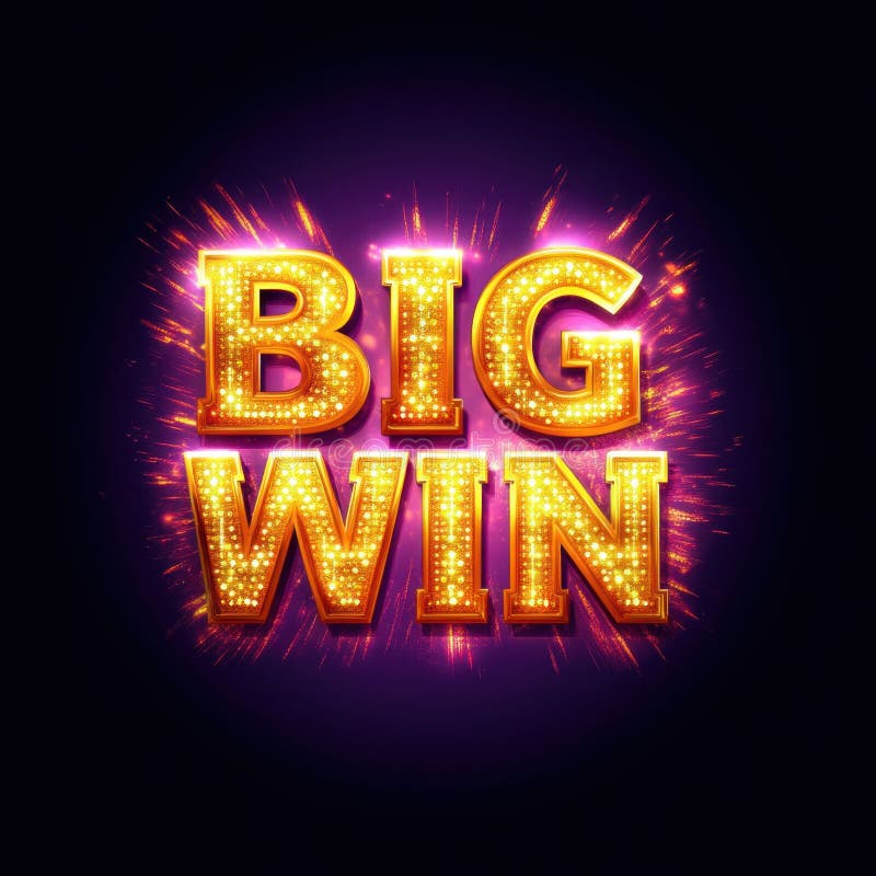Bright Big Win Text with Sparkling Gold Effect Stock Illustration ...