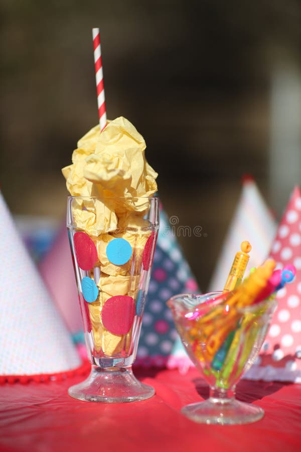 Bright Birthday Party Celebration Decorations Stock Image - Image of ...