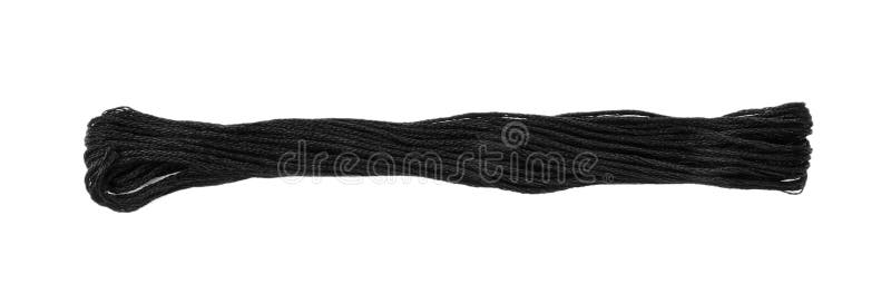 Bright Black Embroidery Thread on White Background Stock Image - Image ...