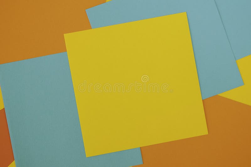 Bright Blank Memo Square Notes Background. Blank Yellow, Orange, Blue ...