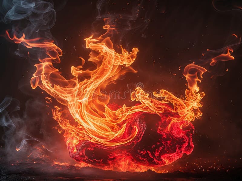 Bright Blazing Fire with Flames in Orange and Red Hues Stock Photo ...