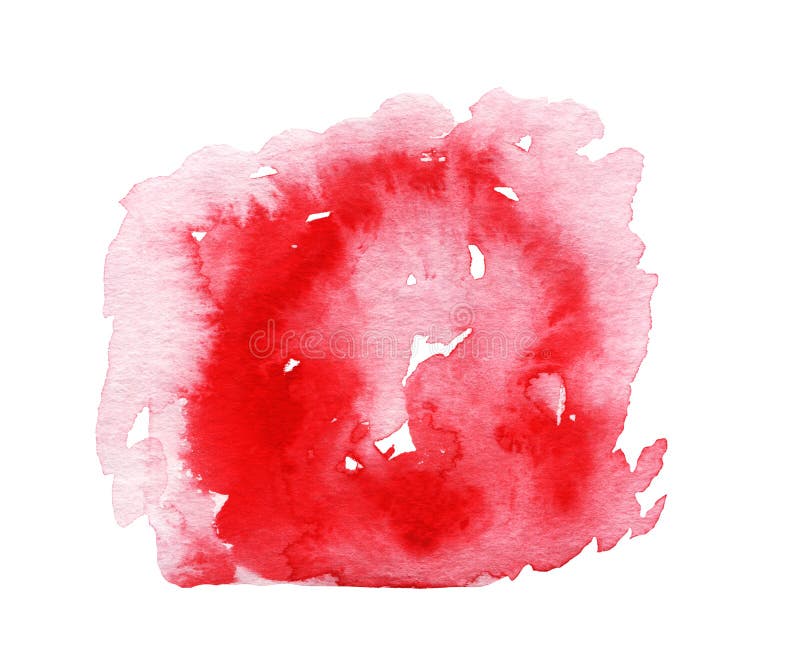 Bright Blob of Red Watercolor Stock Illustration - Illustration of ...