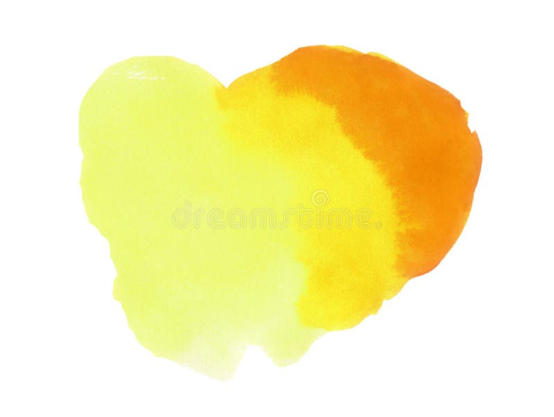 Bright Blob of Yellow Watercolor Stock Illustration - Illustration of ...