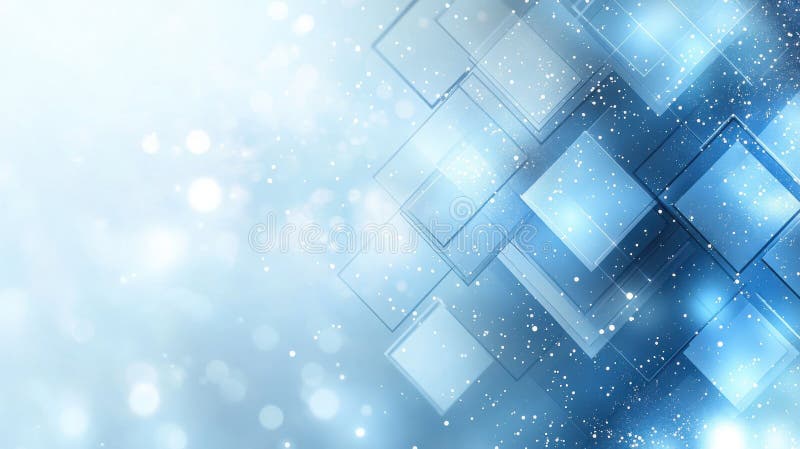 Bright Blue Abstract Background with Sparkling Elements and Geometric ...