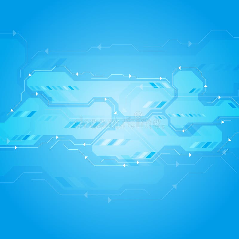 Bright Blue Abstract Circuit Board Chip Background Stock Vector ...