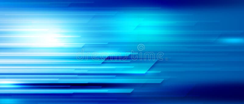 Bright Blue Abstract Hi-tech Geometric Motion Design Stock Illustration ...