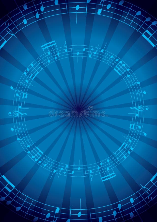 Blue Abstract Background with Music Notes - Eps Stock Vector ...