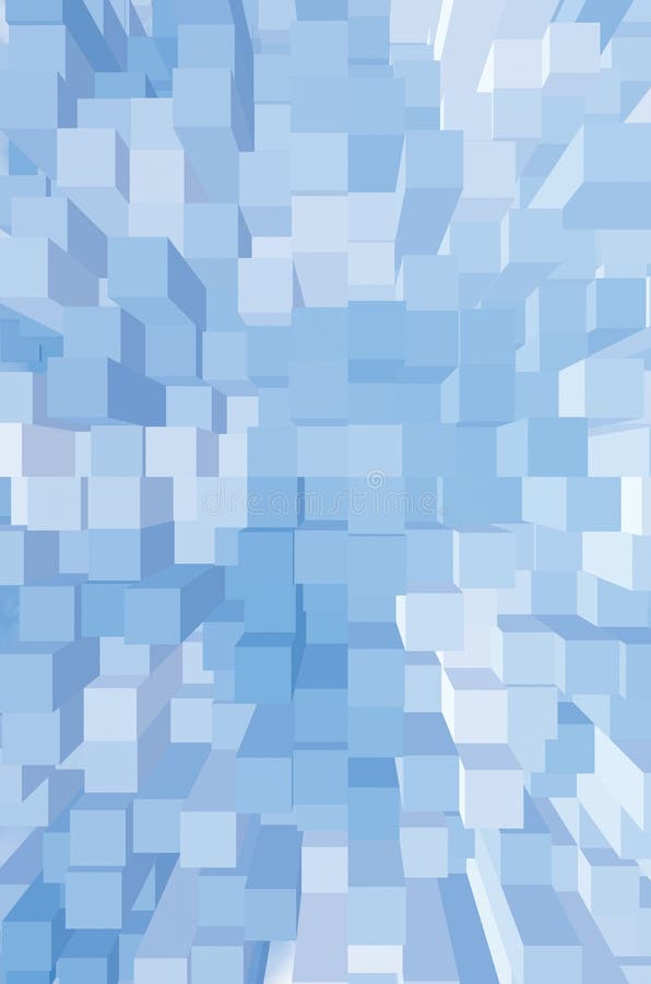 Bright Blue Abstract Square Bars Pattern, Large Detailed Vertical Opart ...