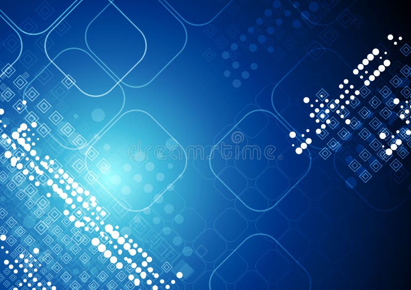 Bright Blue Abstract Tech Squares Background Stock Vector ...