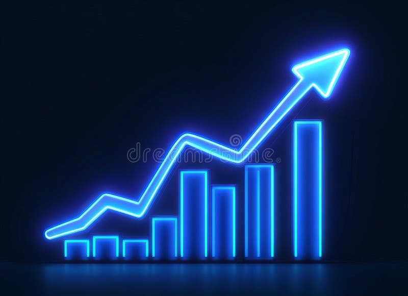 The Bright Blue Arrow Points Skyward, Symbolizing Growth and Progress ...