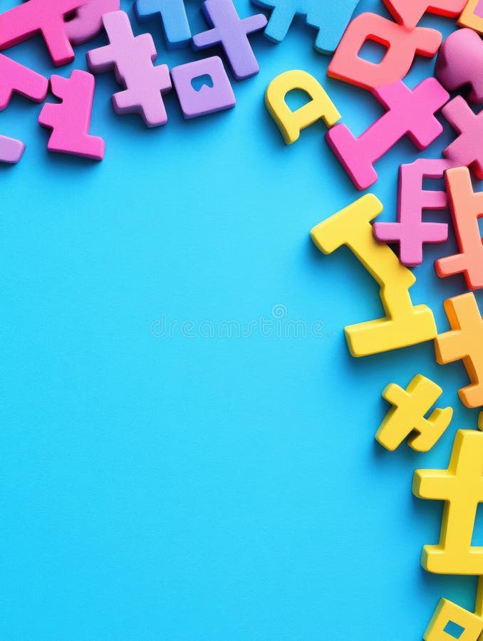 Bright Blue Background Features an Array of Colorful Hashtag and Like ...