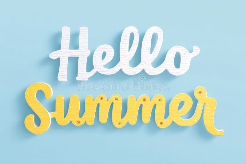 Bright Blue Background Featuring a Cheerful Hello Summer Sign, Hello ...