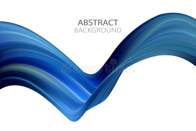 Bright Blue Background in Flowing Vector Line Style, Design Element ...