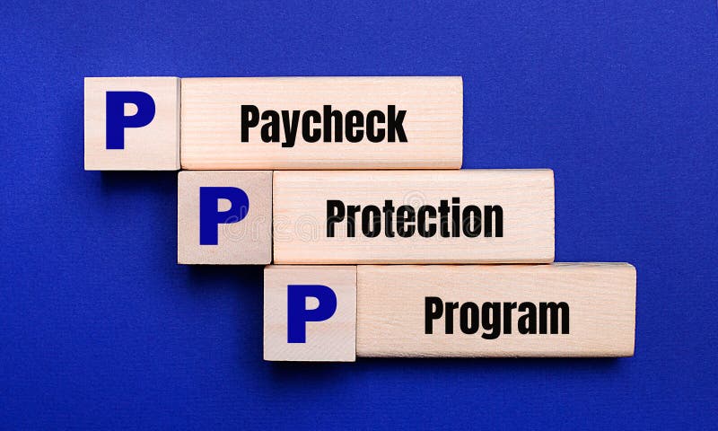 On a Bright Blue Background, Light Wooden Blocks and Cubes with the ...