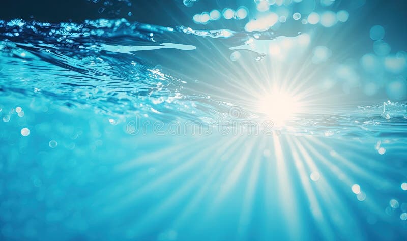 A Bright Blue Background with a Sunburst in the Middle Stock ...