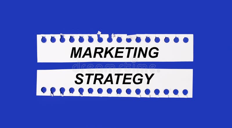 On a Bright Blue Background, Two White Strips of Paper with the Text ...