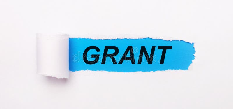 On a Bright Blue Background, White Paper with a Torn Stripe and the ...