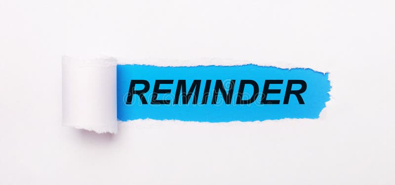 On a Bright Blue Background, White Paper with a Torn Stripe and the ...