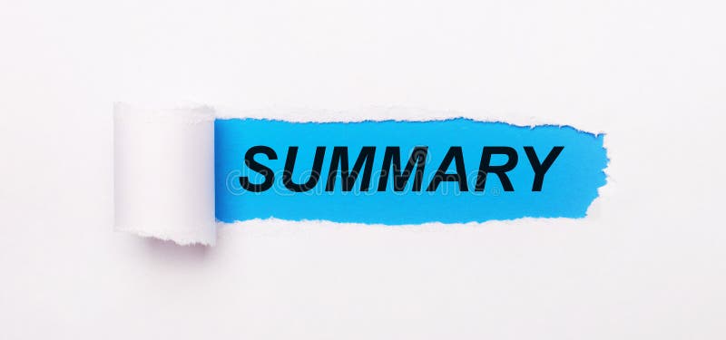 On a Bright Blue Background, White Paper with a Torn Stripe and the ...