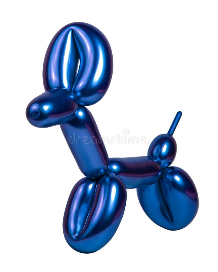 Bright Blue Balloon Dog Figure Isolated on the White Background Stock ...