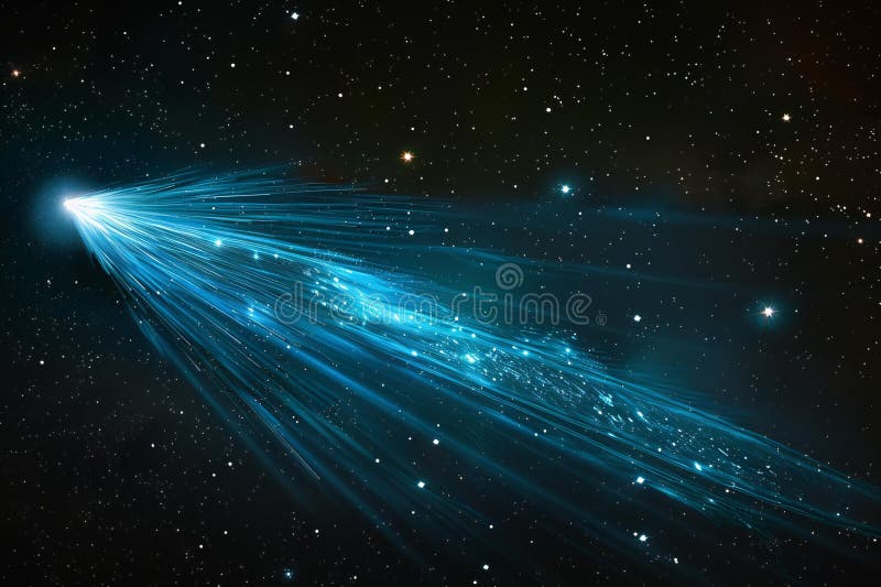 A Bright Blue Beam of Light, Shining from the Left Side Against Black ...