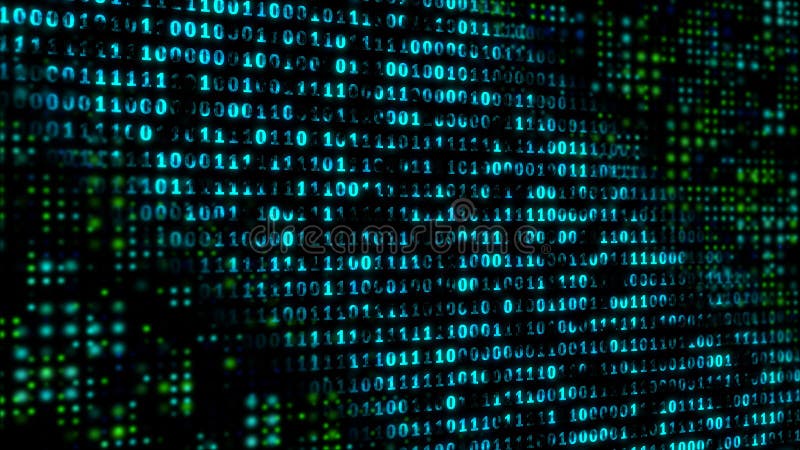 Bright Blue Binary Code Background with Blur Effect Stock Illustration ...