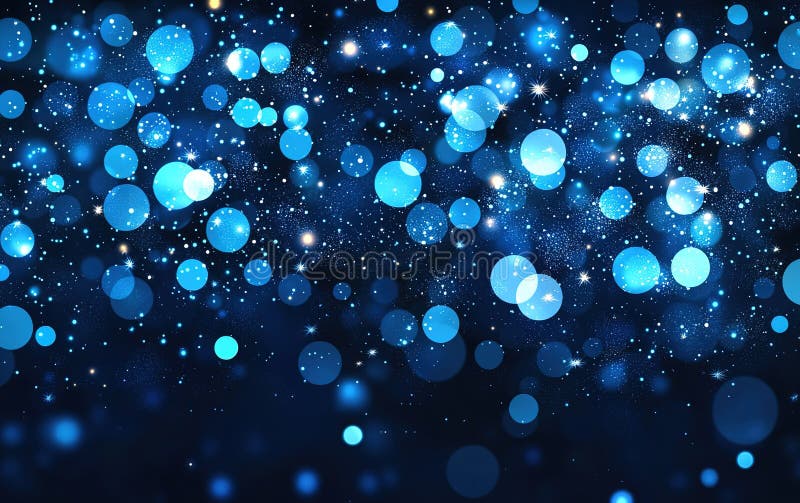 Bright Blue Bokeh Effects Create a Magical Atmosphere in a Night Sky ...