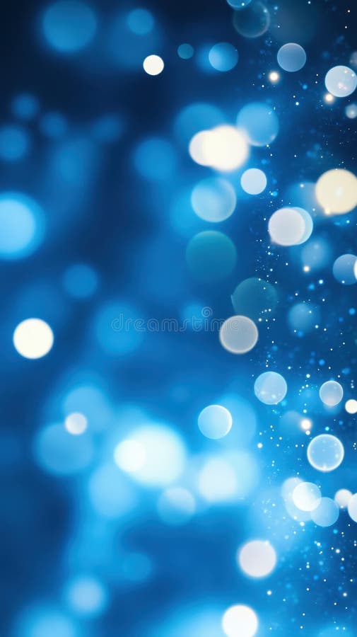 Bright Blue Bokeh Lights Create Dreamy Atmosphere Stock Illustration ...