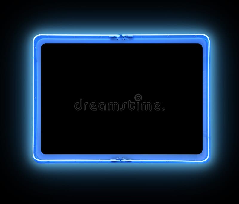 Bright Blue Border Neon Sign Stock Illustration - Illustration of glow ...