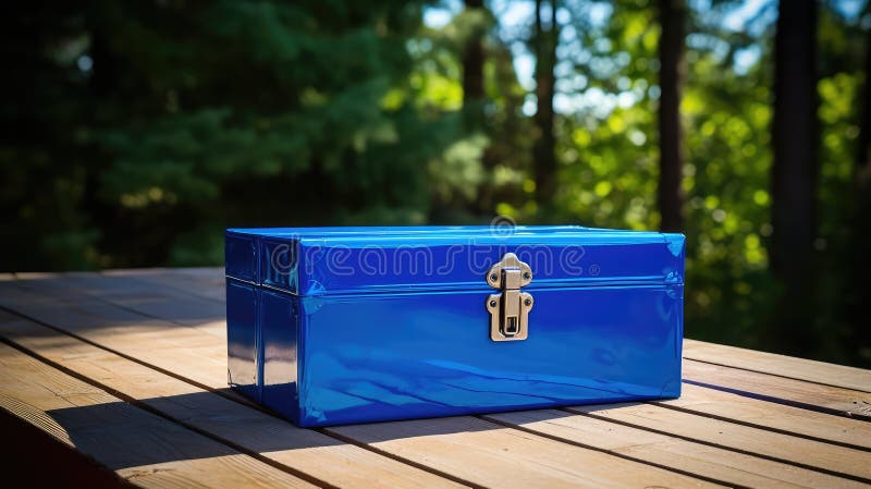Bright blue box stock illustration. Illustration of decor - 360629453