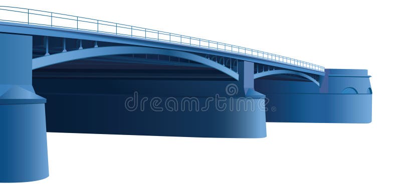 Bright blue bridge stock vector. Illustration of crossing - 45634228