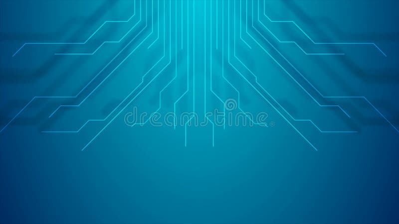 Bright Blue Circuit Board Chip Lines Tech Motion Background Stock ...