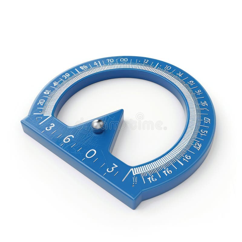 Blue Protractor Tool for Measuring Angles and Geometric Shapes Stock ...