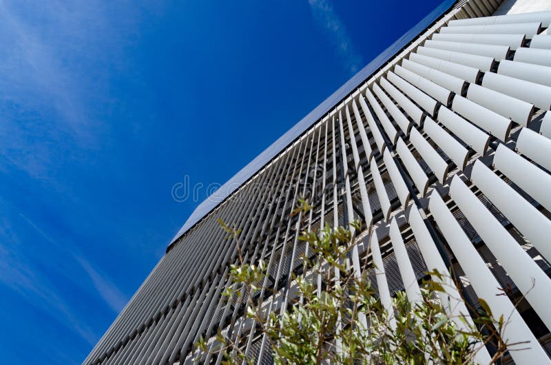 Bright Blue City Buildings with Clouds Stock Image - Image of ...